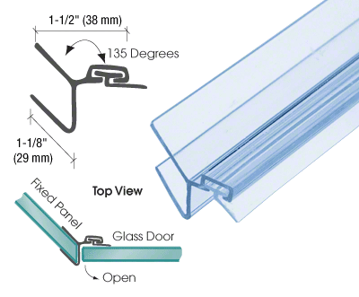 Black Co-Extruded Bottom Wipe With Drip Rail For 3/8" Glass